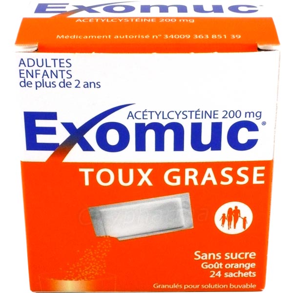 Exomuc 200mg thuốc trị long đờm cho cả người lớn và trẻ em